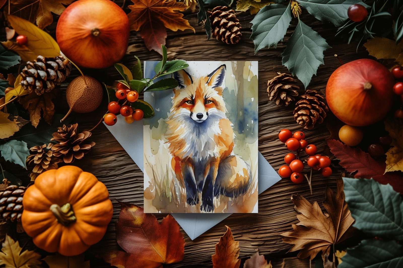 ACEO Watercolor Red Fox Art Print – Woodland Fox Painting – Rustic ...