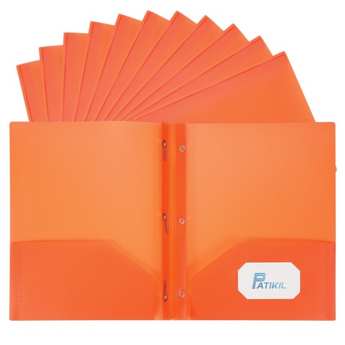 Pocket Folders with Prongs, 24 Pcs Heavy Duty Plastic Paper Folders ...