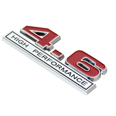 4.6Liter Engine High Performance Emblem Badge Logo in Chrome & Red ...
