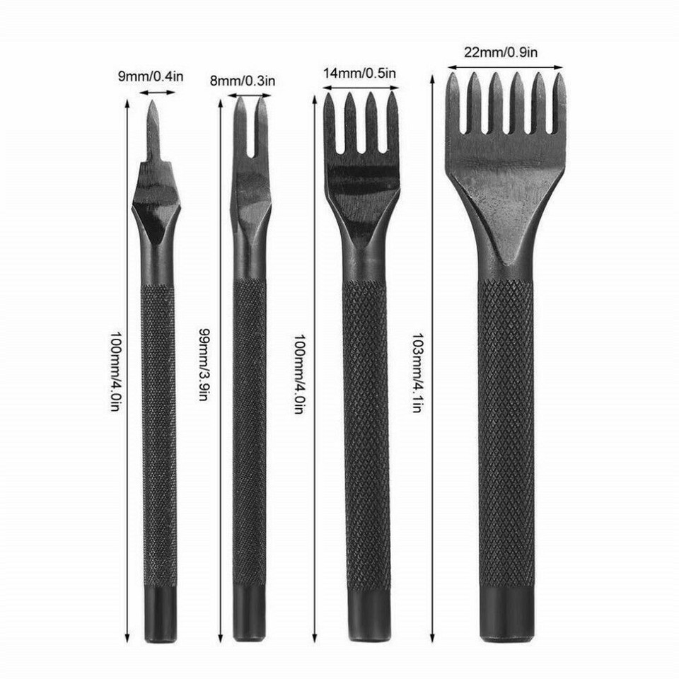 42/34 Leather Craft Tools Kit Stitching Sewing Beveler Punch Working ...