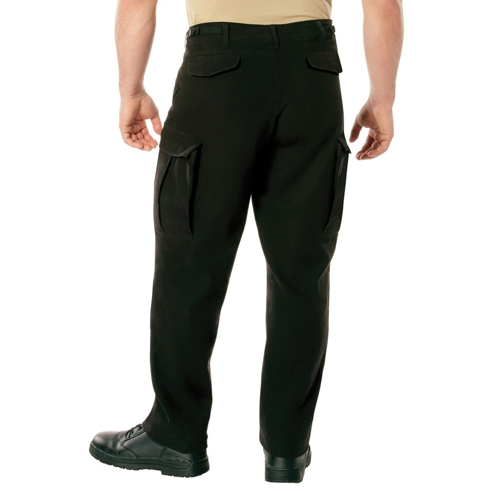 Men's Black Vintage M-65 warrior Style Fatigue Field Cargo Pants ...