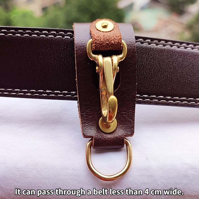 Leather Belt Keychain Clip Belt Loop Car Key Ring Holder with Snap Hook ...