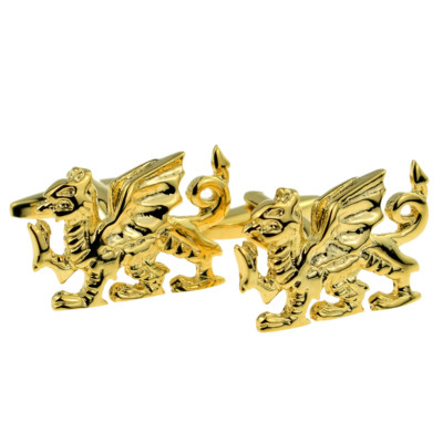 Gold Plated Welsh Dragon Wales Cufflinks - X2N265 | eBay UK