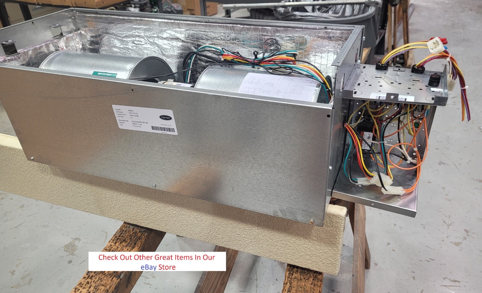 NEW Carrier 42CE Fan Coil Air Conditioner, 400 CFM, 13800 BTU, 277V ECM ...