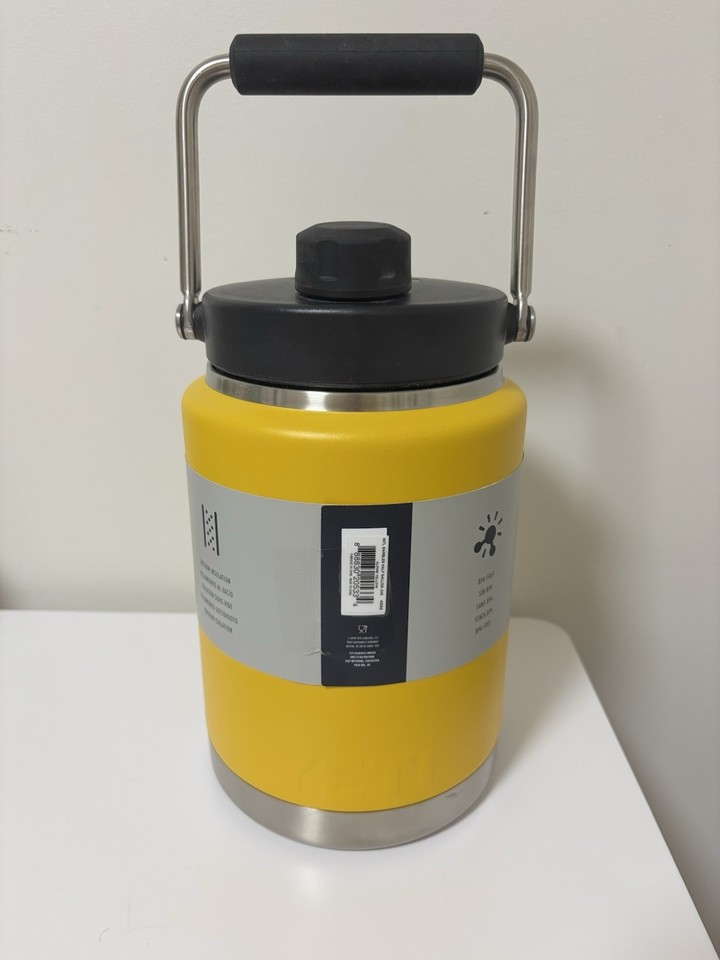 New Yeti Half 1/2 Gallon Jug With Handle And MagCap Alpine Yellow | eBay UK
