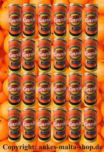 Kinnie Zero (zuckerfrei) Limonade aus Malta, 24 Pfand-Dosen à 0,33 L ...