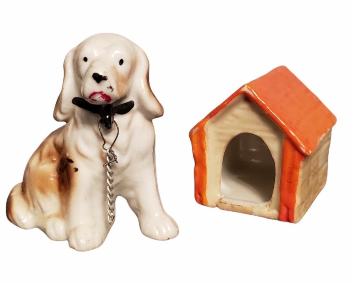 Japanese Dog House Adorable 2 Pc Set Antique /Vintage Japan Porcelain