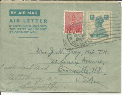 India British AEROGRAMME HG:FG3 uprated SG#313 Used after Republic ...