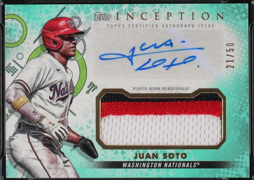 2022 Topps Inception - Inception Autograph Patch Juan Soto #IAP-JS Aqua ...