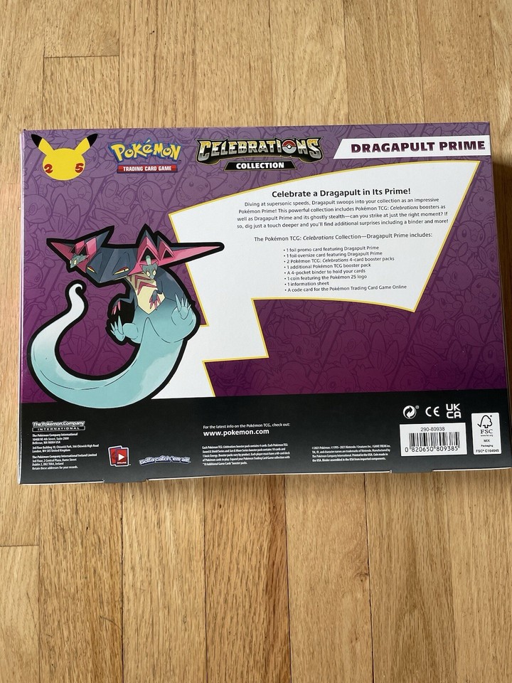 Pokemon Dragapult Celebrations Collection Box 820650809385 | eBay