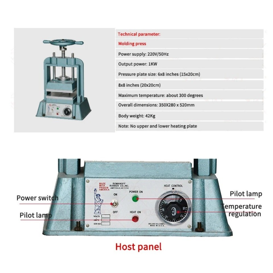 6*8/8*8 Inches Heavy Duty Jewelry Vulcanizer Silicone Mold Rubber ...