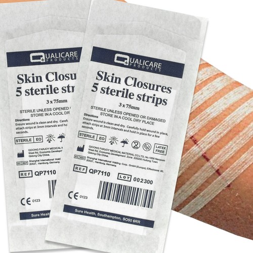 10 x Sterile Skin Closure Steri Strips Butterfly Stitches 3mm x 75mm ...
