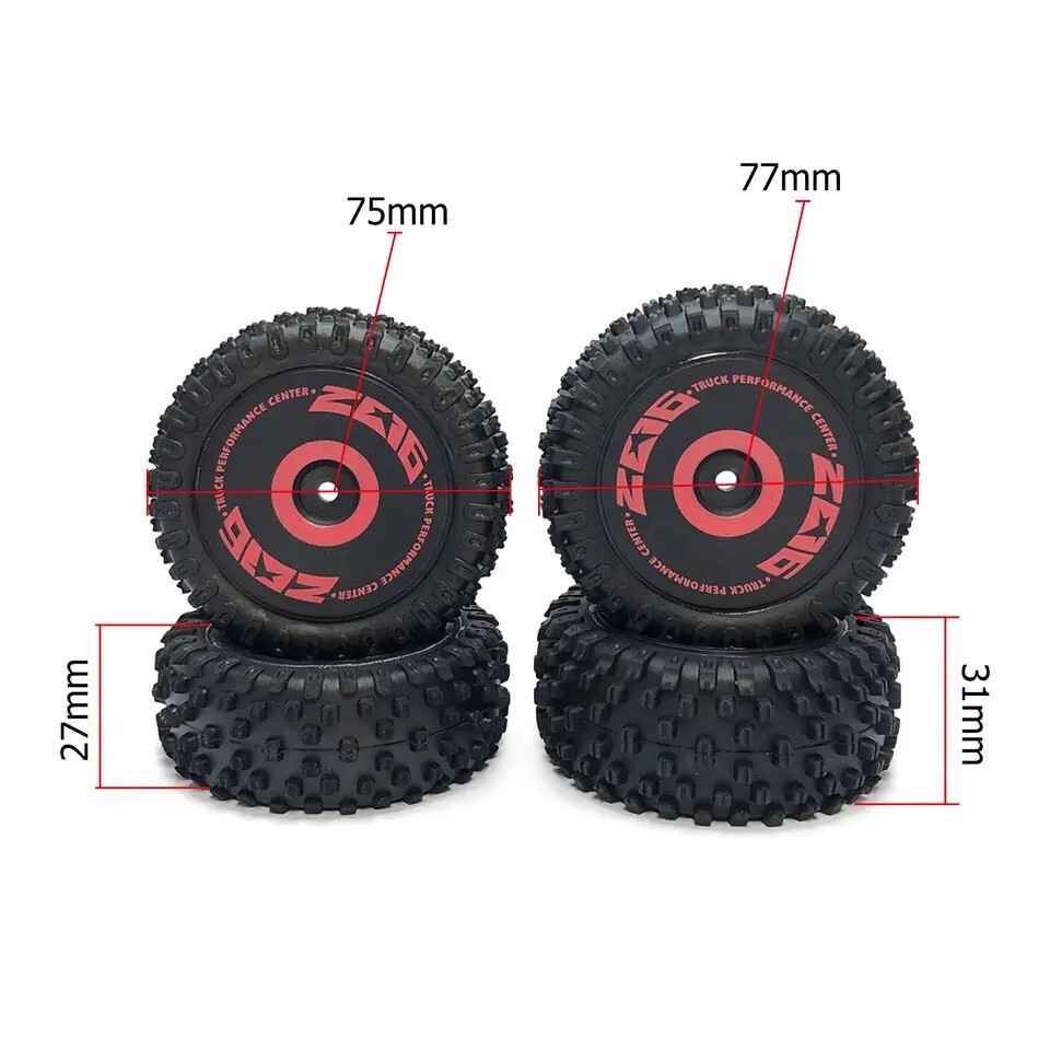 4Pcs Front and Rear Wheel Tire Tyre Wltoys 1/12 124017 124016 124008 1/ ...