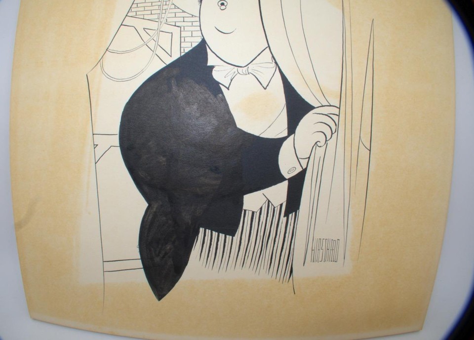 Original AL HIRSCHFELD Pen Ink on Board Signed Artwork - Robert Morley ...