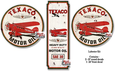 (TEXA-98) PATINA TEXACO AVIATION AIPLANE LUBSTER LUBESTER DECAL OIL ...