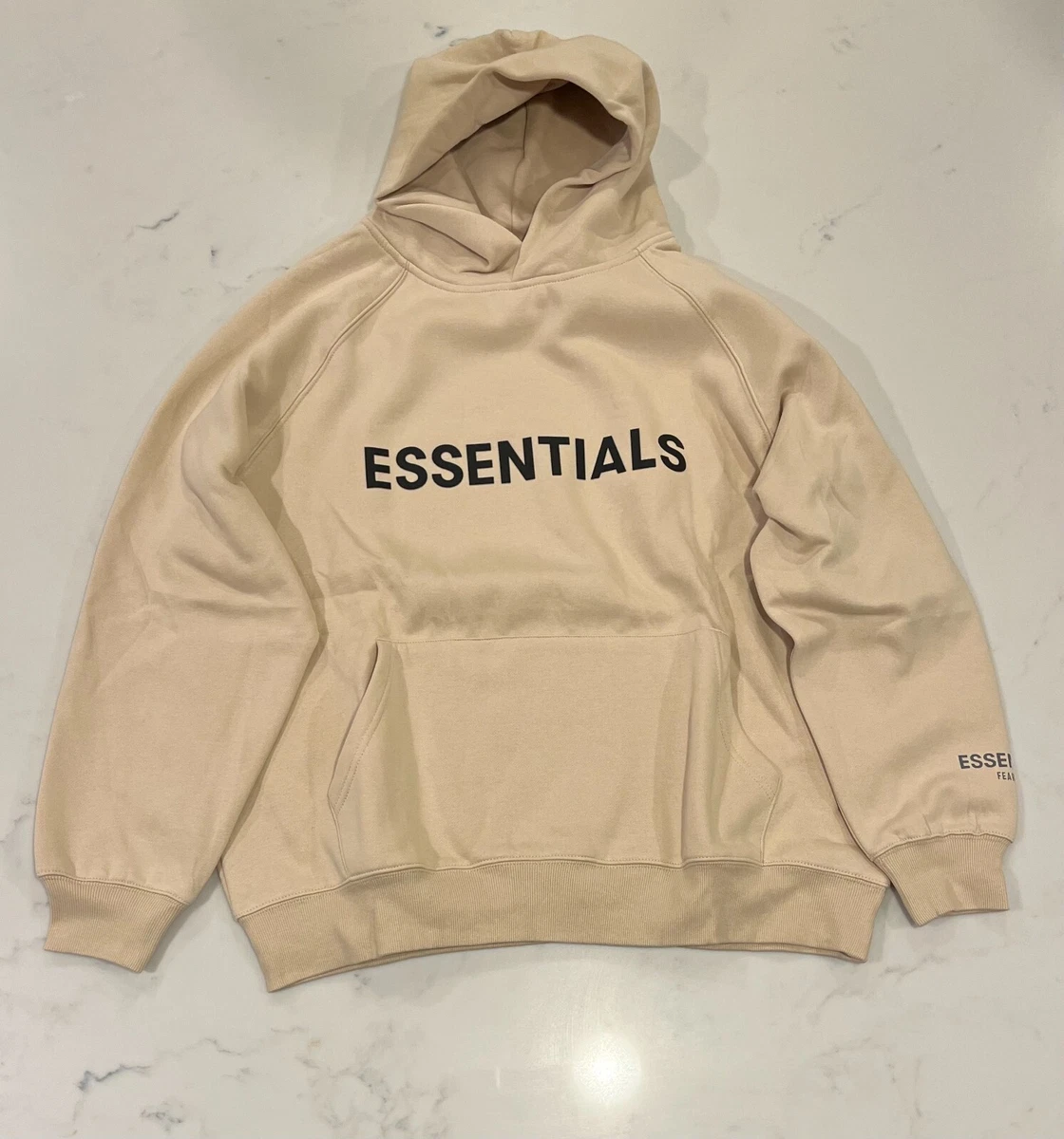 Fear Of God Essentials Pullover Hoodie Applique Logo Buttercream Sale ... Fear Of God Essentials Pullover Hoodie Applique Logo Buttercream Sale ...