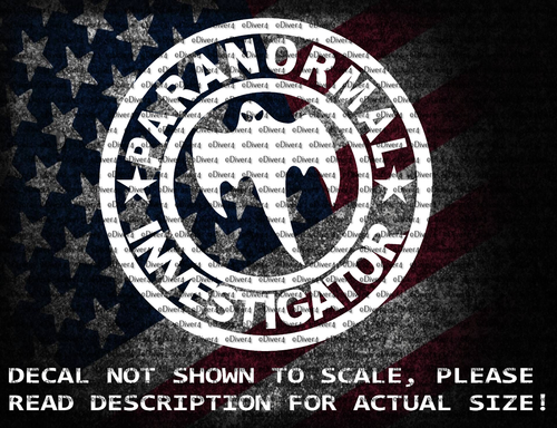 Paranormal Investigator Die Cut Vinyl Car Window Decal Bumper Sticker ...