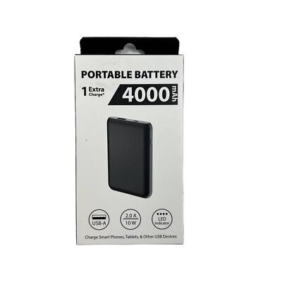 Portable Battery, 4K (4000) MAh, Black - New Electronics Color/Black ...