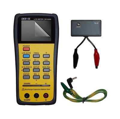 DE-5000 Handheld LCR Meter with Test Lead & Guard Line & LCD Protection ...