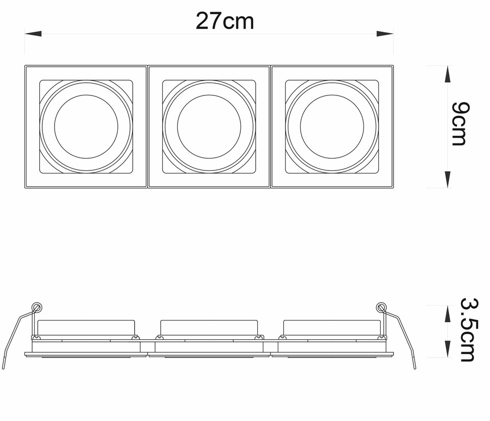 Recessed LED 3 Way Ceiling Light Dimmable Downlight GU10 Aluminium ...