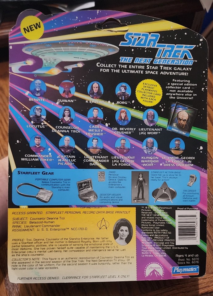Playmates Toys Star Trek The Next Generation Counselor Deanna Troy ...