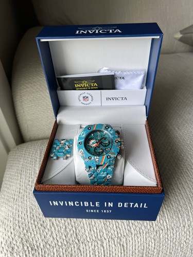 Invicta Reserve Miami Dolphins 52mm Stainless Watch! Box, Tags, Links ...