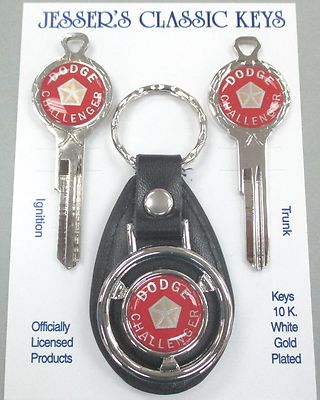 Red Dodge CHALLENGER Deluxe Classic White Gold Keys Set 1970 1971 1972 ...