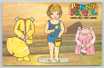 Penny Postal Visits Paper Doll Post Card The Ocean Susan Cockrell Art ...