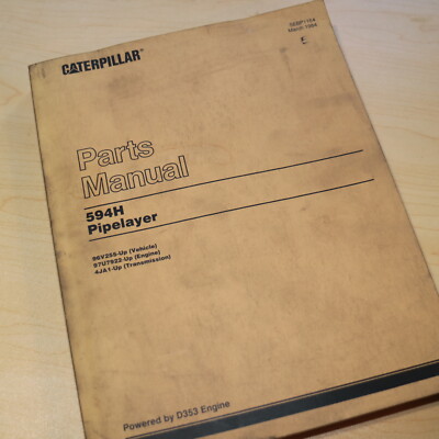 CAT Caterpillar 594H Pipelayer Part Manual Book Catalog tractor crawler ...