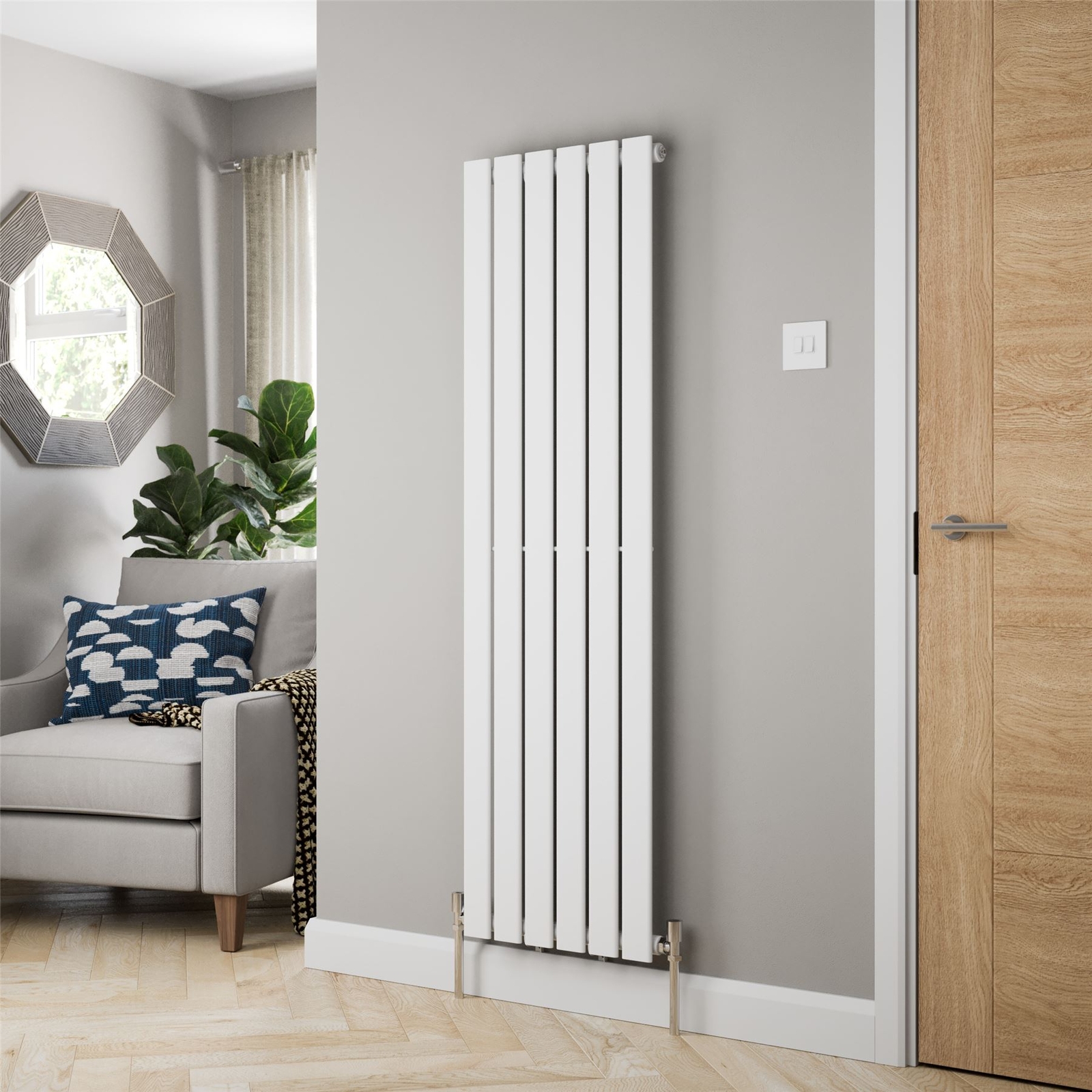 RadiLux Designer Radiator Vertical Single Flat Panel Rad White ...