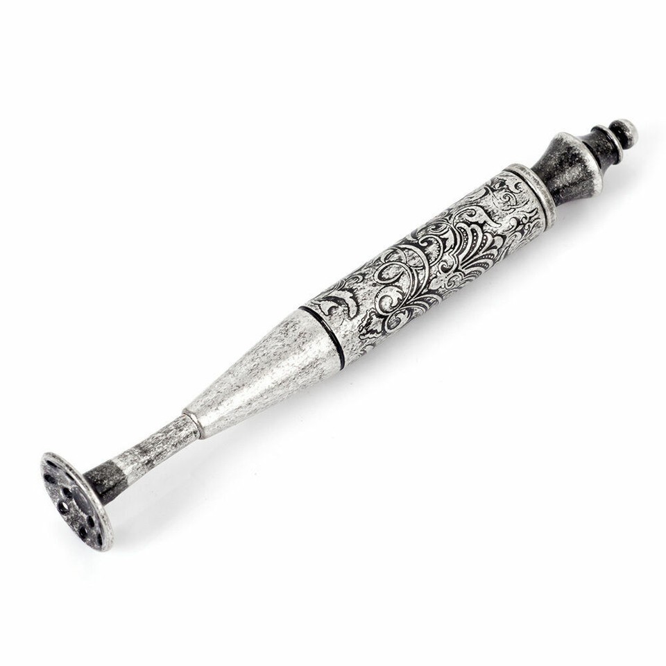 Antique Silver 2 in 1 Carved Smoking Pipe Tamper Brass Pick Tool Tamp ...