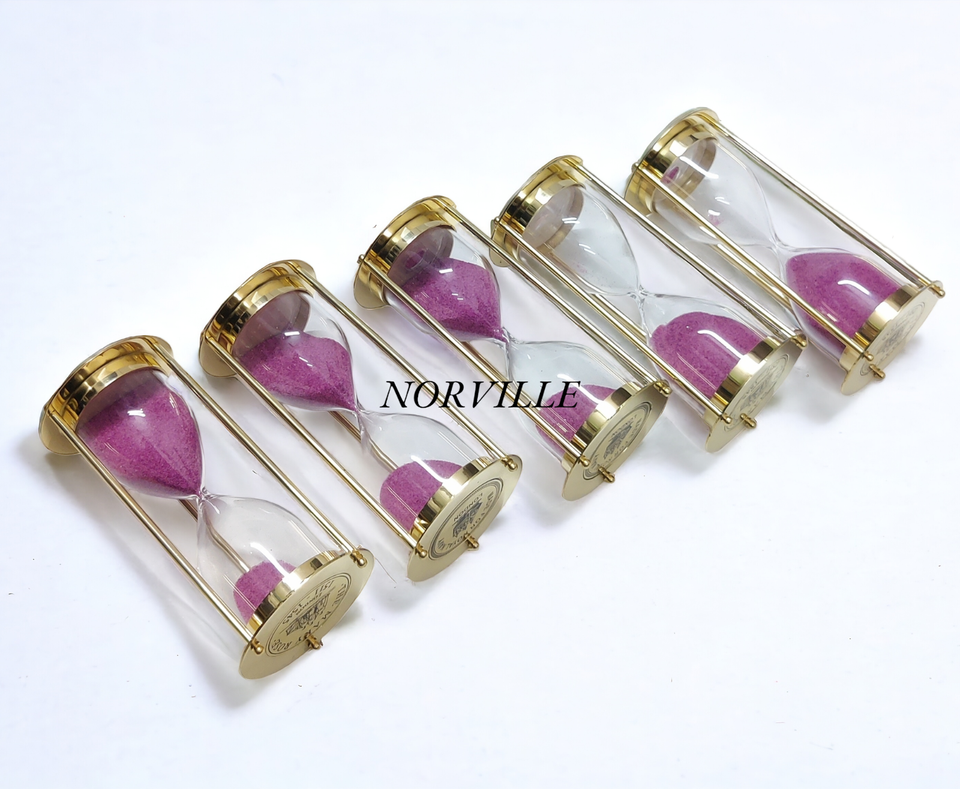 Antique Brass Sand Timer Vintage Hourglass Timer Clock Desk Table ...