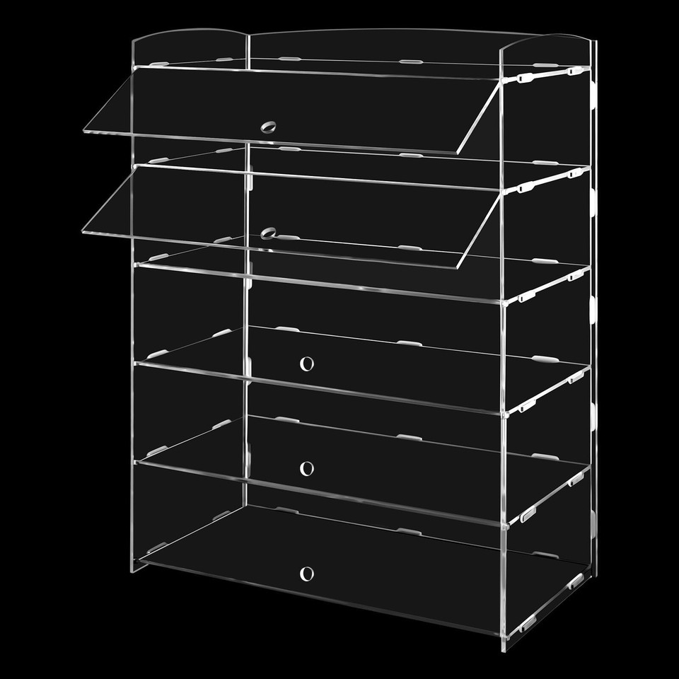 5 Tiers Acrylic Display Case Shelf Dustproof Showcase Holder For Retail ...