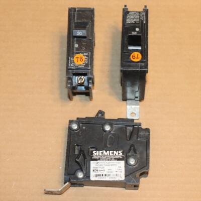 One Lot of 3 ITE Siemens B120H 1 Pole 20 Amp Bolt In Circuit Breakers ...