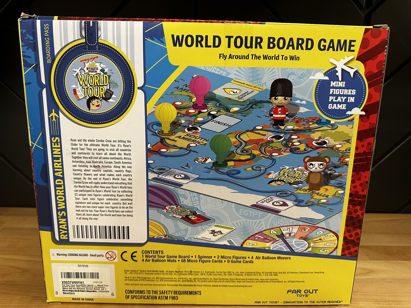 Ryan's World WORLD TOUR BOARD GAME with 2 Exclusive Figures Included ...