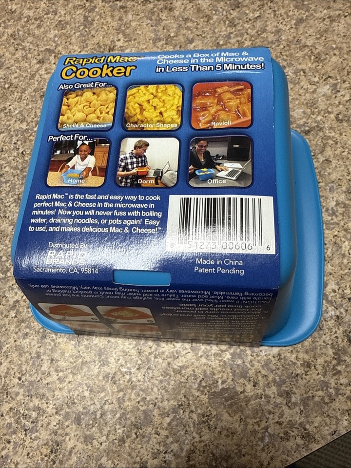 NIB Rapid Mac Cooker Microwave World's Fastest Boxed 5 Minute Macaroni ...
