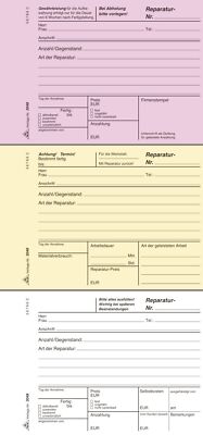 RNK Verlag 3048 Reparaturschein - Block - SD, 3 x 40 Blatt, DIN A6 quer ...
