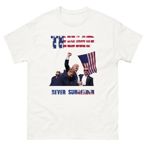 Donald Trump T-Shirts Never Surrender - Make America Great Again (Large ...