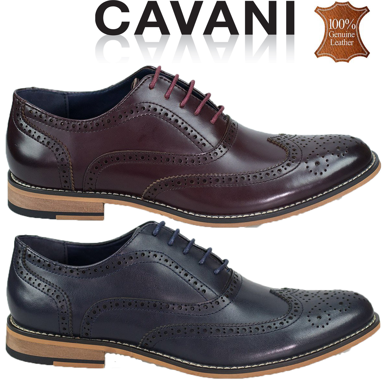 Mens Real Leather Italian Brogues Oxford Shoes Formal Wedding Casual ...