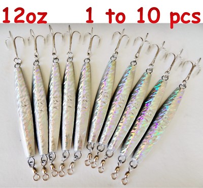 12oz Diamond Jig Holographic Saltwater Fishing Lures Select Qty -1 to ...