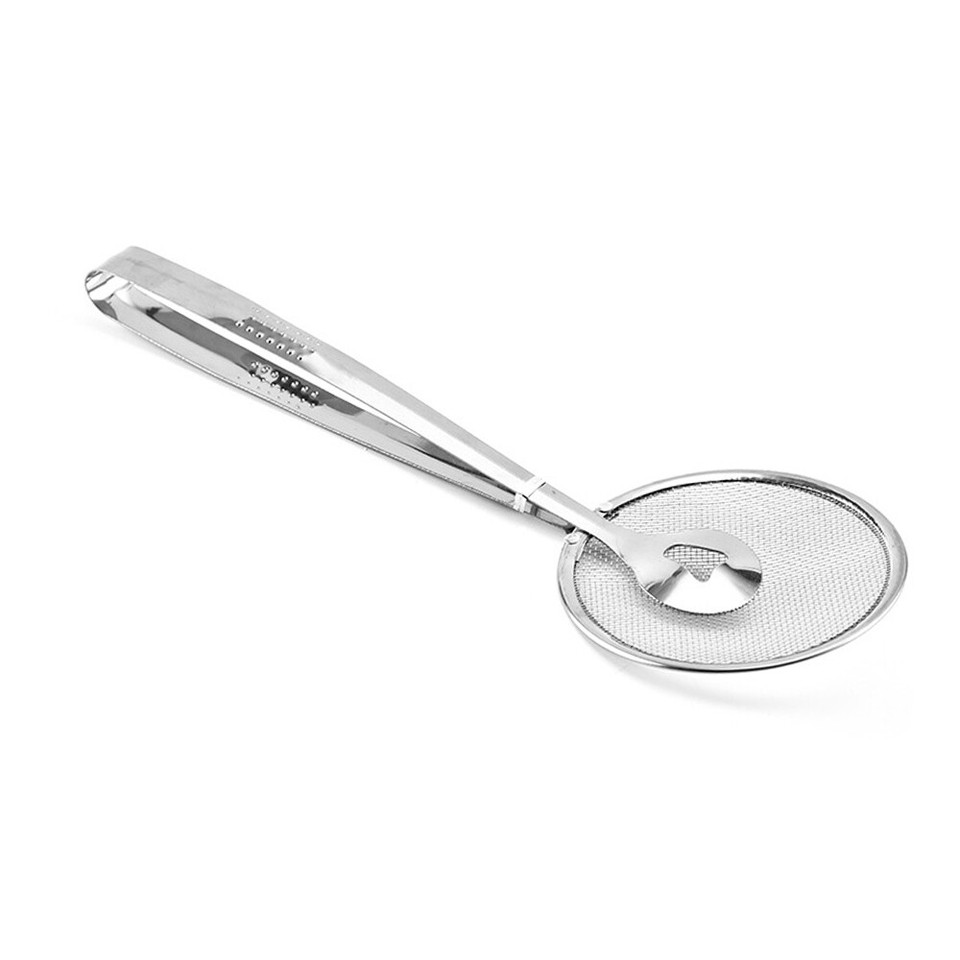 new Stainless Steel Food Oil-Frying Filter Spoon with Clip Strainer ...