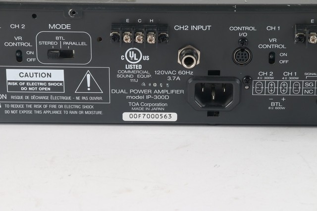 TOA IP-300D Power Amplifier 2 x 300W @ 4 Ohms for sale online | eBay