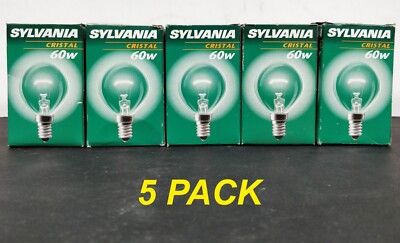 5 x 60W Clear Fancy Round Light Globes Bulbs Lamps E14 Small Screw ...