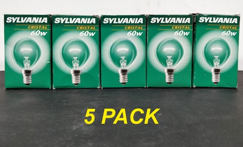 5 x 60W Clear Fancy Round Light Globes Bulbs Lamps E14 Small Screw ...