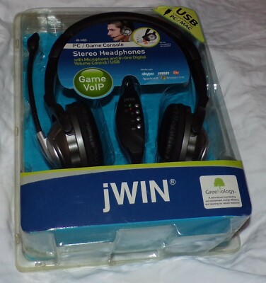 JWIN Stereo Headset JB-M40 Optimized for Volp Chat PC Gaming Internet ...