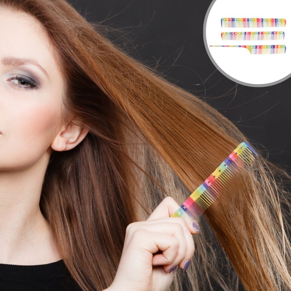 3pcs Fine Combs Colorful Hairdressing Combs Random Style Colorful Comb ...