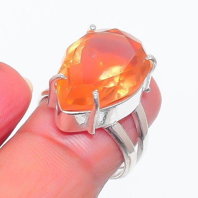 Morganite Gemstone Handmade 925 Sterling Silver Jewelry Ring Size 6.5 ...