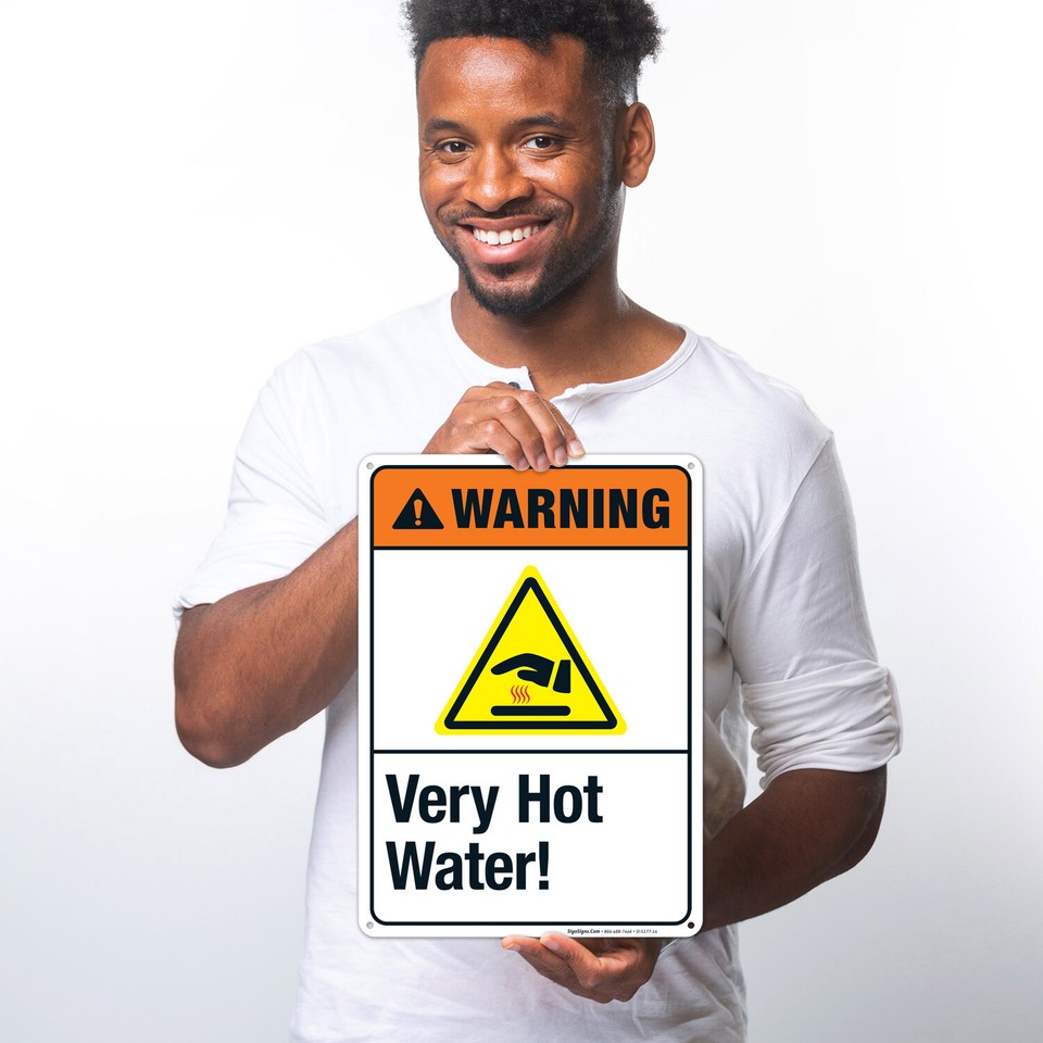 Very Hot Water Sign, ANSI Warning Sign, | eBay