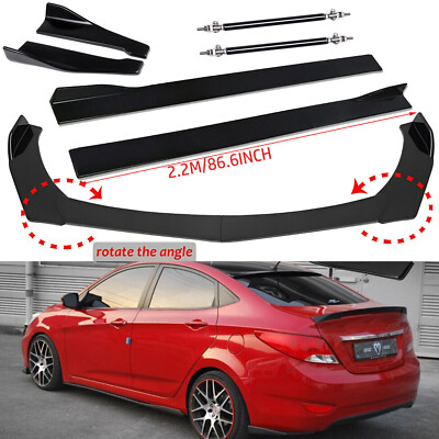 Front Bumper Spoiler Body Kit Side Skirt/Rear Lip Universal For Hyundai ...