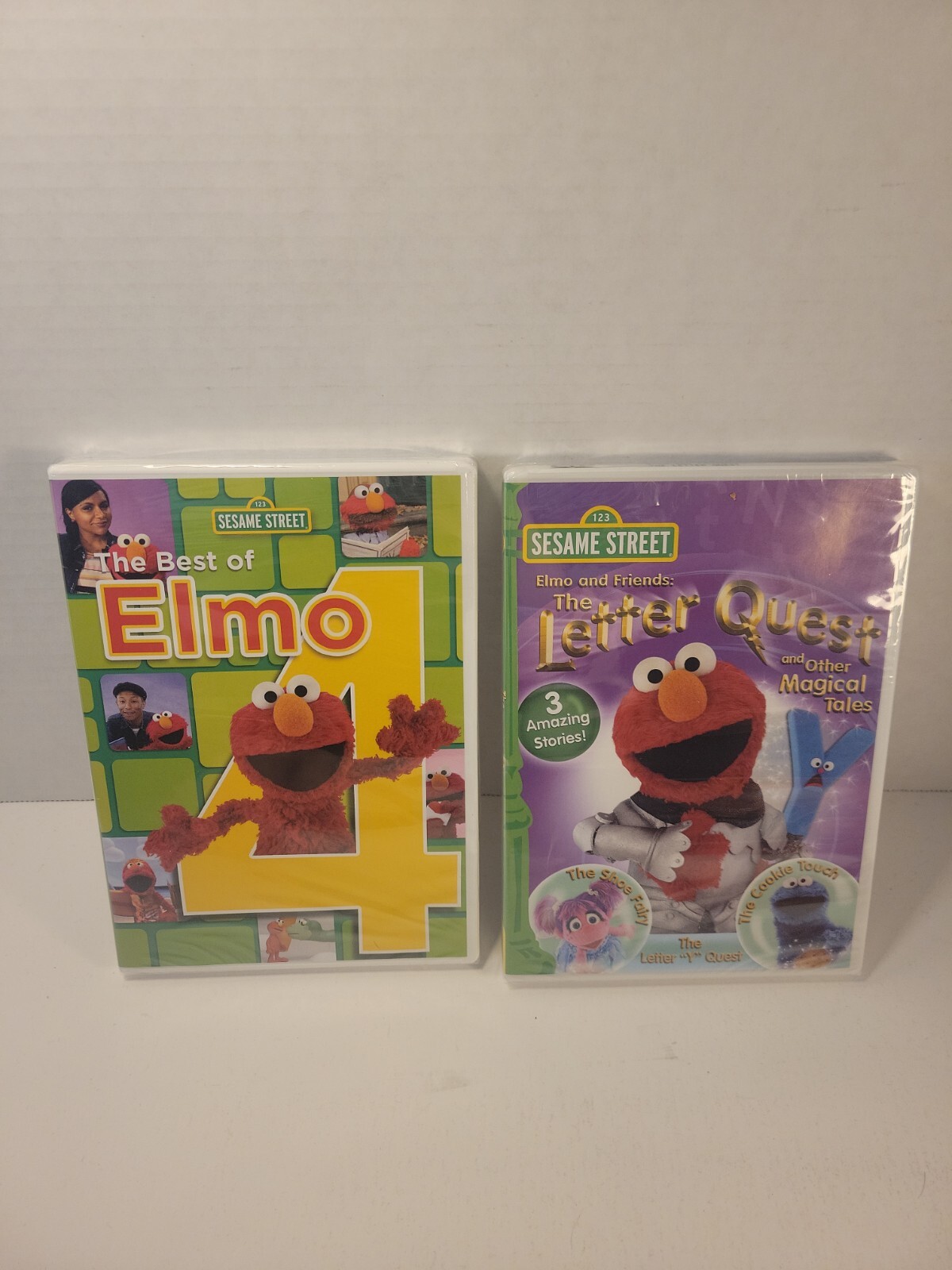 SESAME STREET Elmo- LOT OF 2 DVDs - BEST OF ELMO 4 & The Letter Quest ...